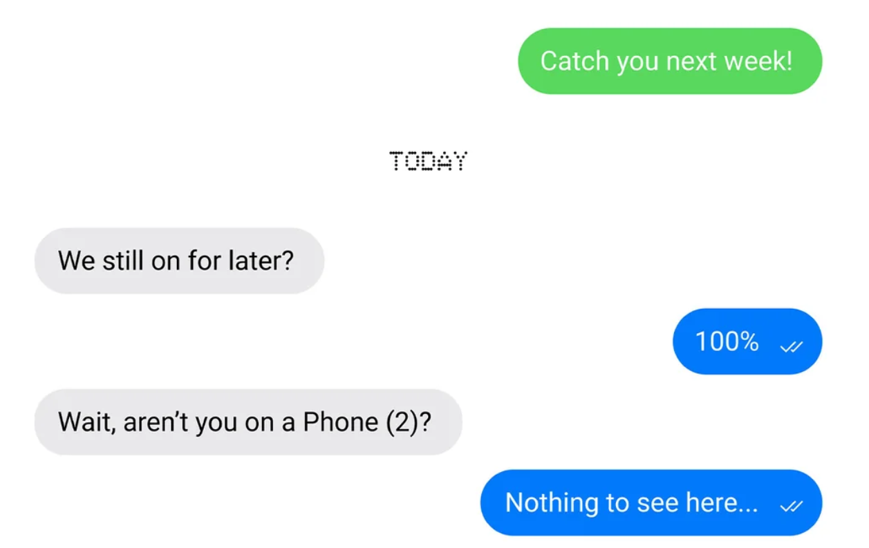 Androidなのに「青いフキダシ」でiMessage。「Nothing Chats」登場、Nothing Phone (2)限定で - すまほん!!